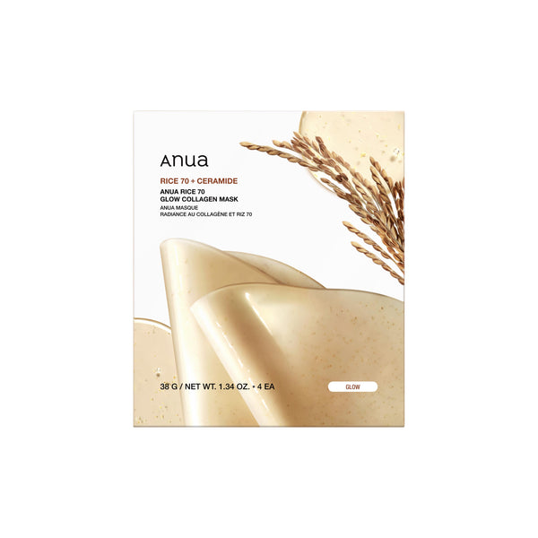 Anua Rice 70 Glow Collagen Mask 38g 4 pcs
